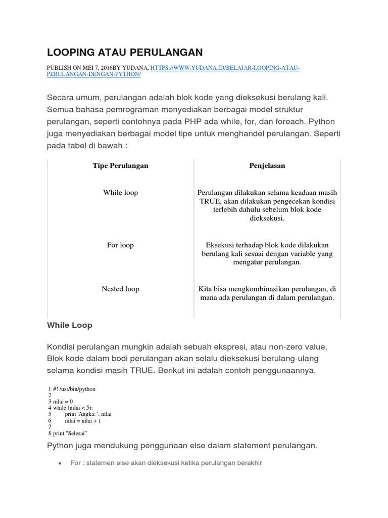 Looping Fundamentals | PDF