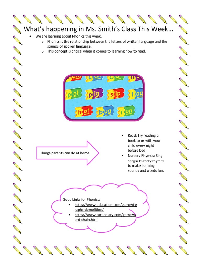 Parent Newsletter Phonics | PDF