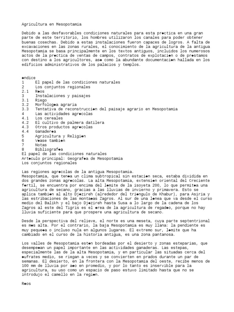 Agricultura en la antigua Mesopotamia | PDF | Mesopotamia | Riego