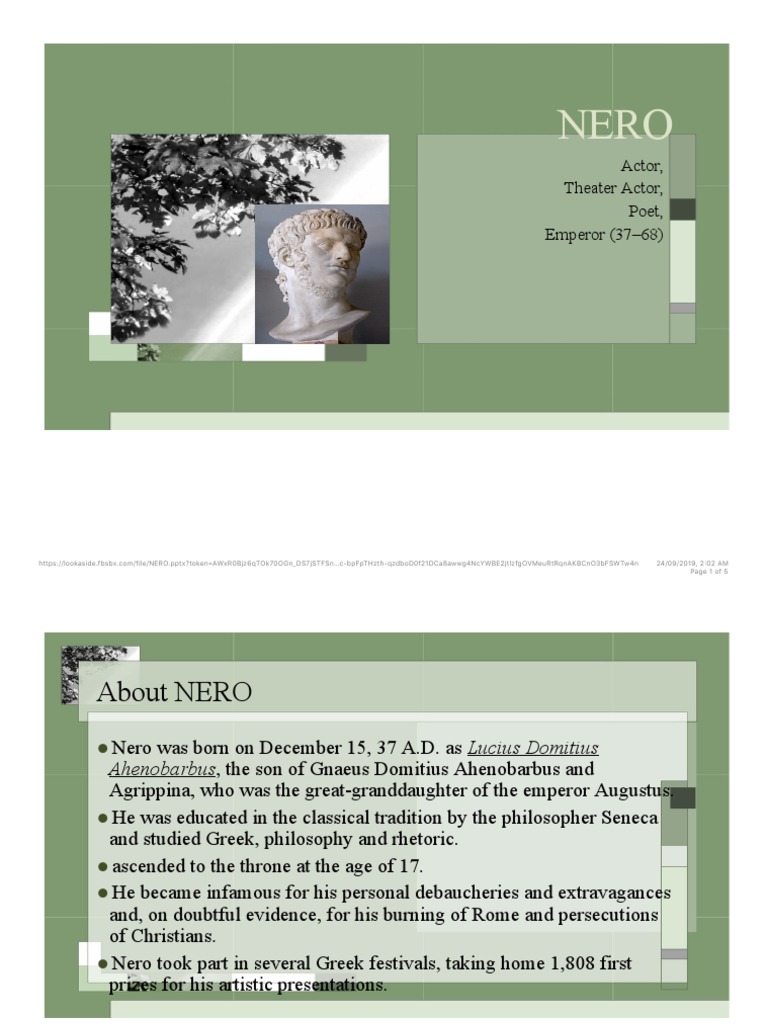 A Comprehensive Biography of Nero, Roman Emperor, Actor, Poet, and ...