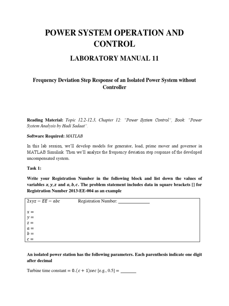 Lab Manual 11 | PDF | Control Theory | Matlab