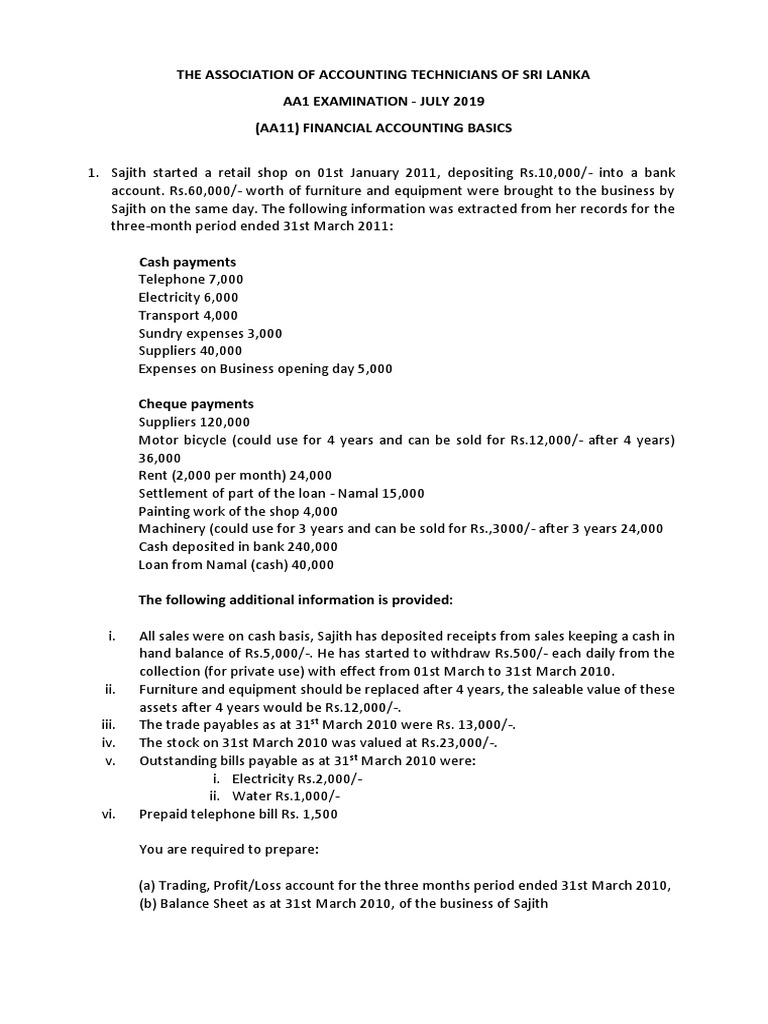 AAT Financial Accounting Basics Guide | PDF | Bad Debt | Expense