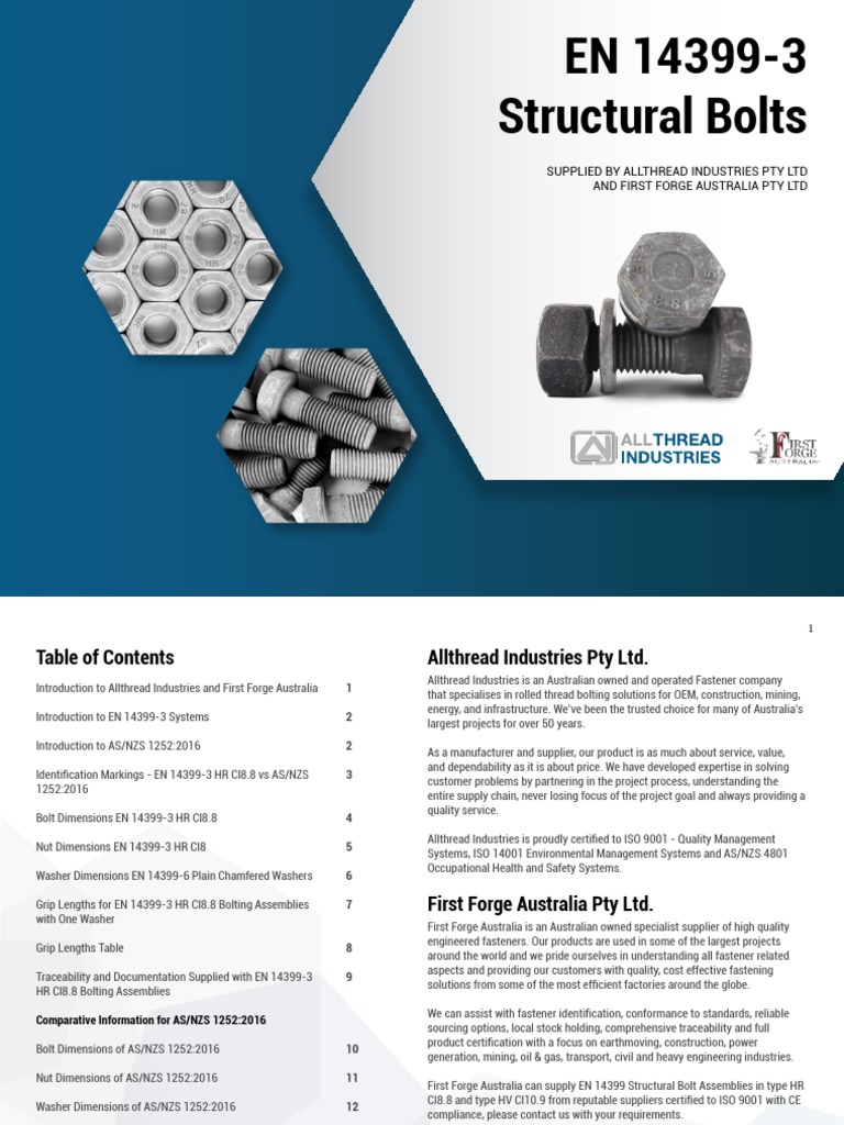 AllThread Comparison Guide en 14399 Vs As 1252 | PDF | Screw | Nut ...