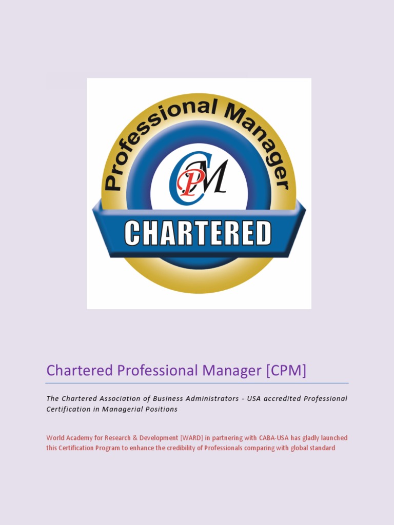 Chartered Professional Manager | PDF | Organization Development ...