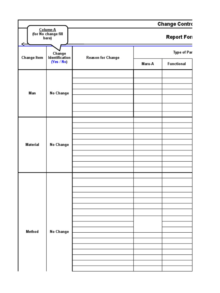 Change Control Management Matrix For Vendors (Vendor Name) Report ...