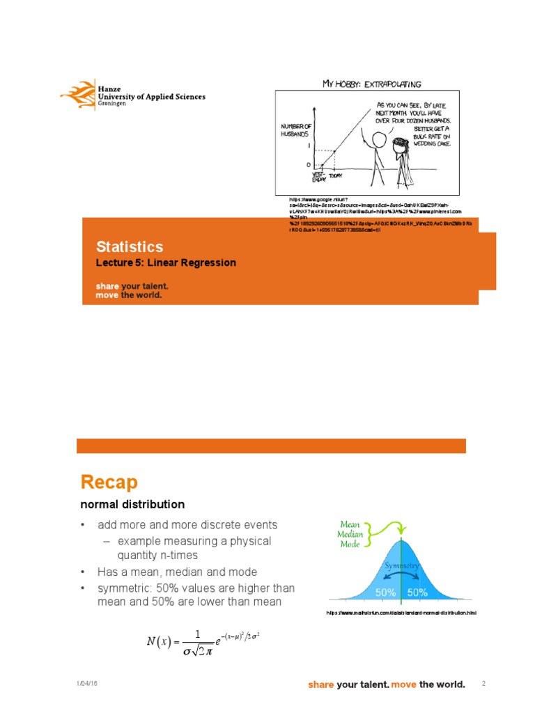 Lecture 05 - Linear Regression | PDF | Normal Distribution | Least Squares