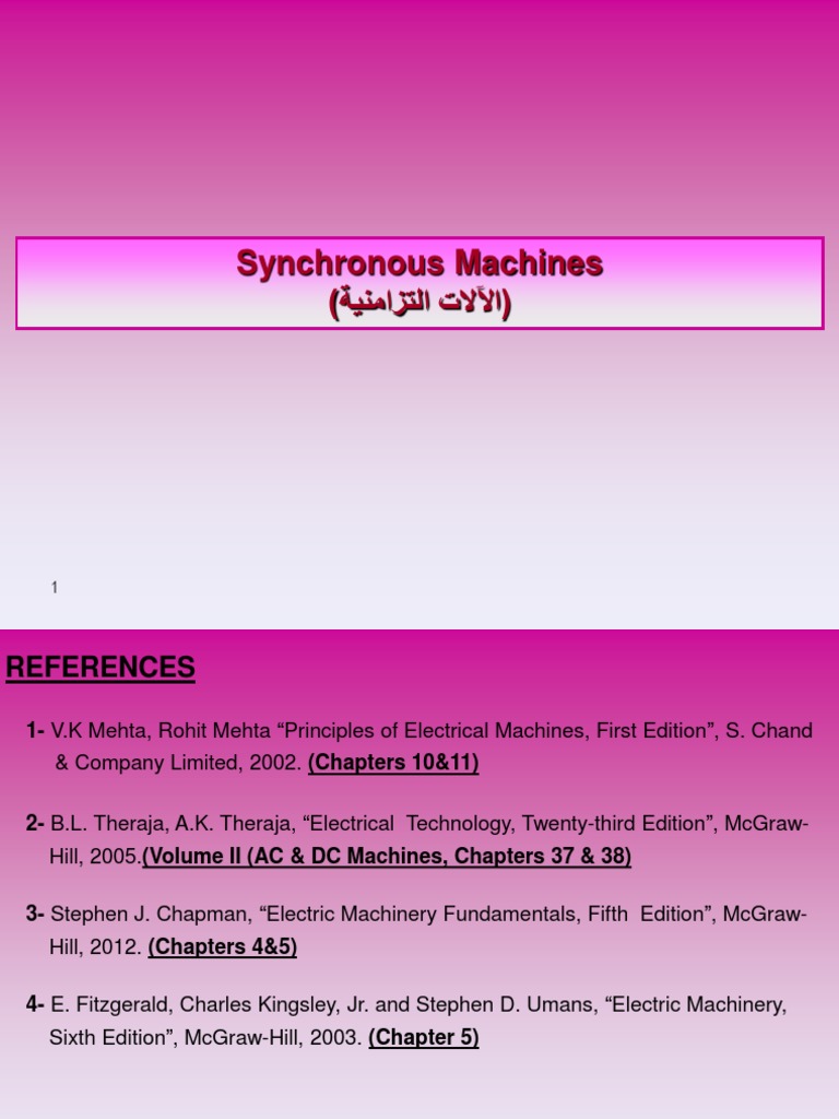 Synchronous Machines Items | PDF | Electric Motor | Components