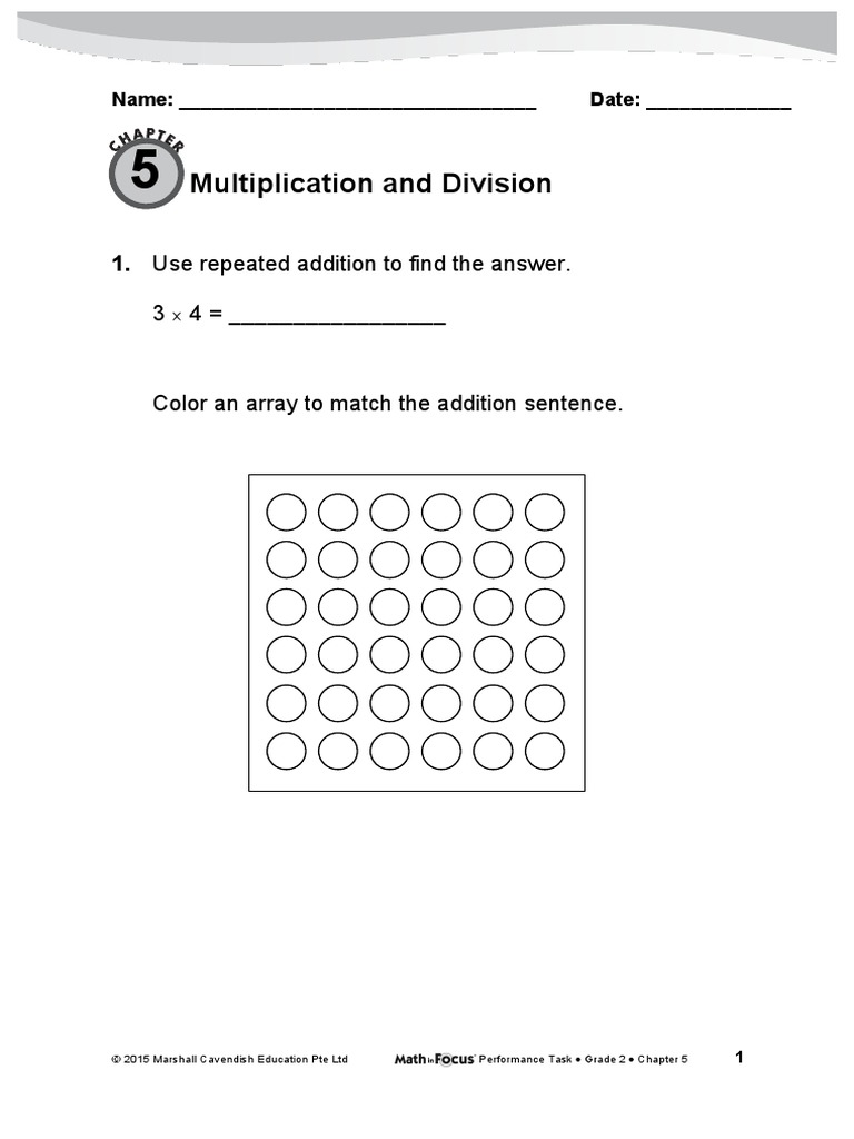 Multiplicacion Niños Ingles | PDF