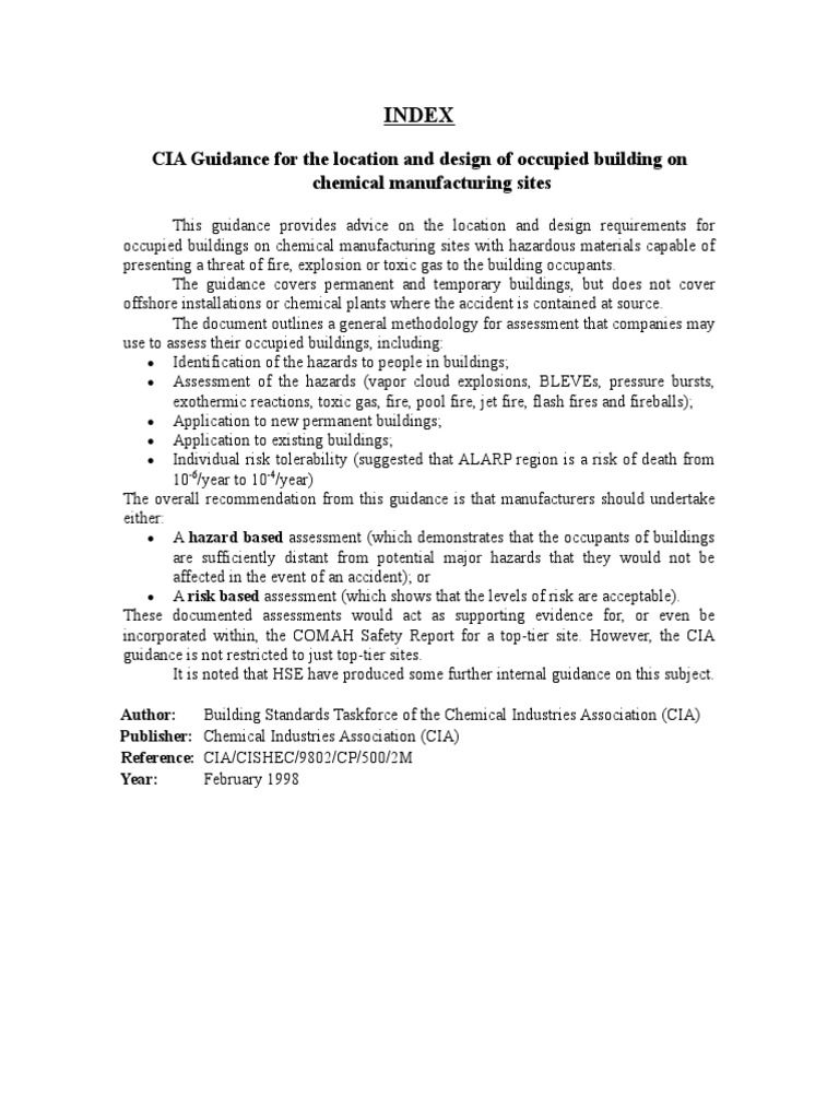 Index: CIA Guidance For The Location and Design of Occupied Building On ...