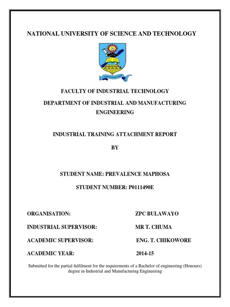 Industrial Training Attachment Report on Operations and Systems at ...