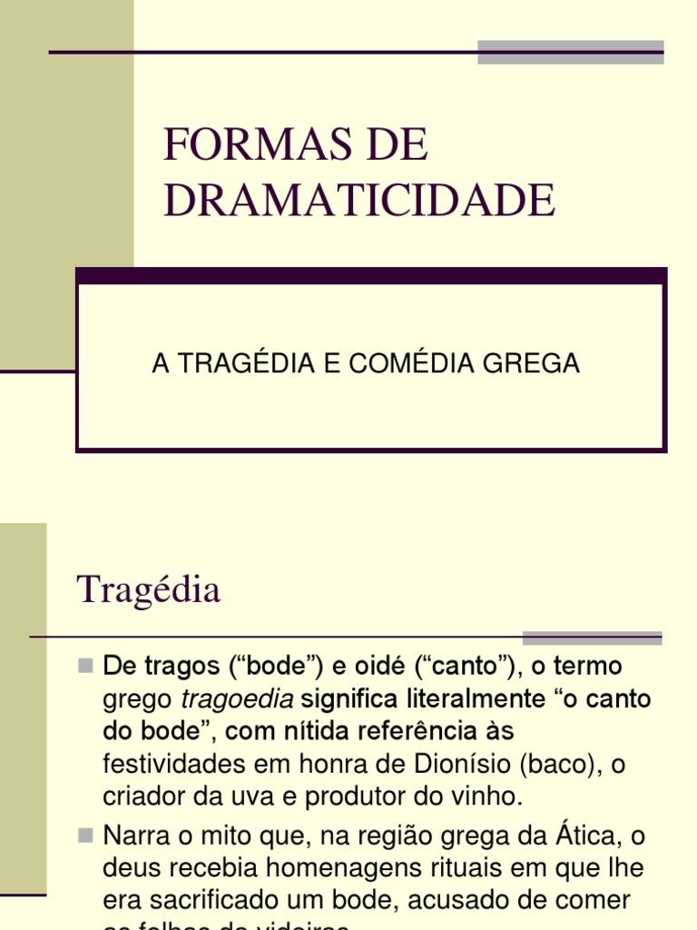 Formas de Dramaticidade | PDF | Dionísio | Tragédia