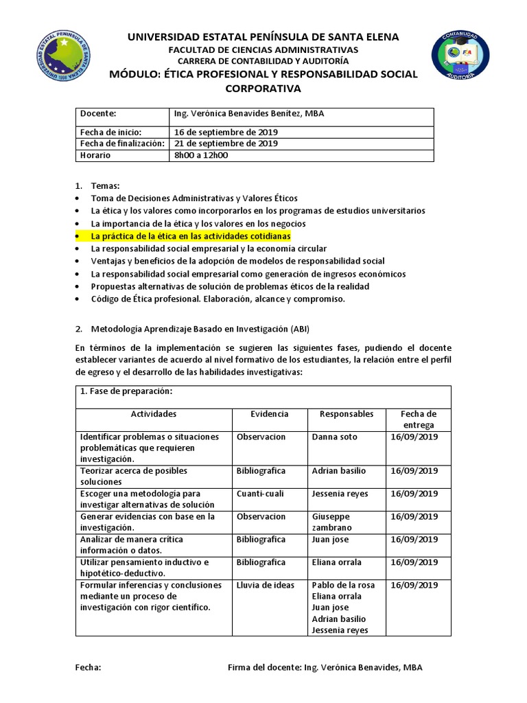 Matriz Estrategia Modulo Etica - Grupo #4 | PDF | Responsabilidad social corporativa | Maestros