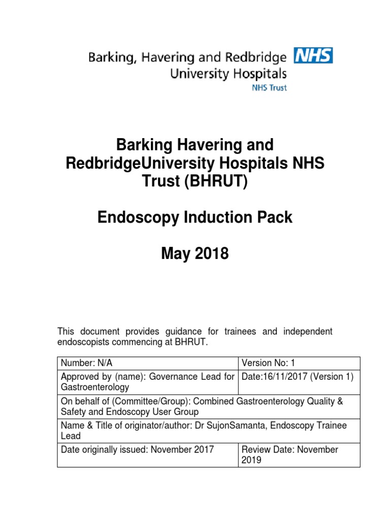 BHRUT Endoscopy Induction Pack v1.5 (Final) | PDF | Biopsy | Endoscopy