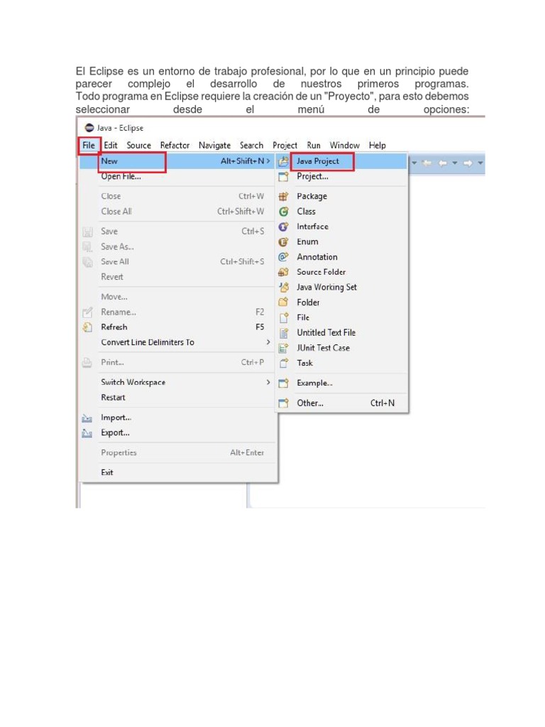 El Eclipse Es Un Entorno de Trabajo Profesional | PDF | Eclipse (software) | Java (lenguaje de ...