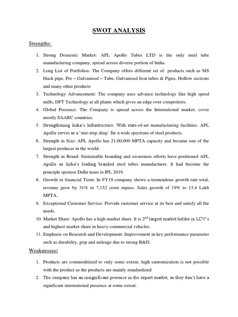 Swot Analysis | PDF | Economies | Business
