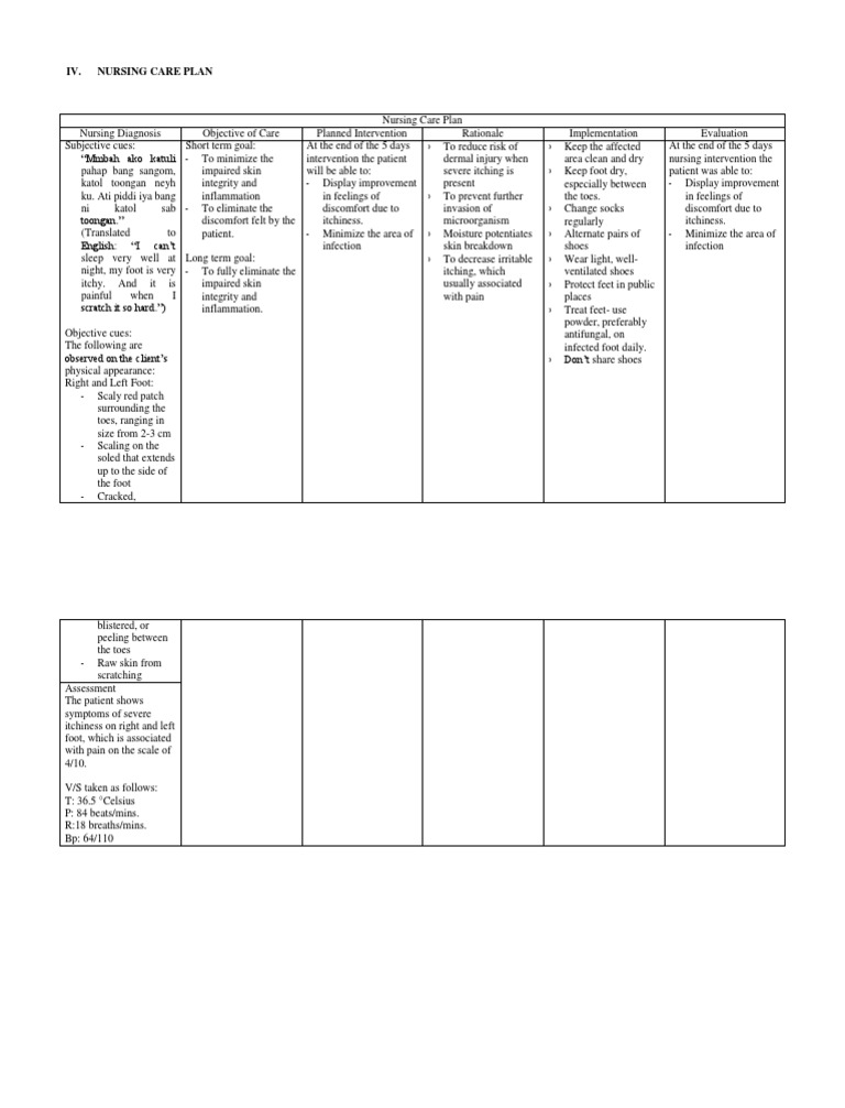IV. Nursing Care Plan | PDF | Epidemiology | Medical Specialties
