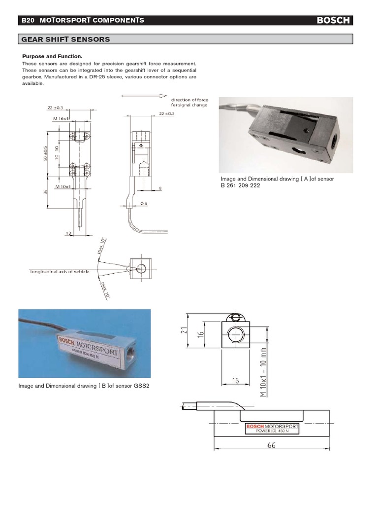 Gear Shift Sensors: B20 Motorsport Components | PDF | Sensor ...