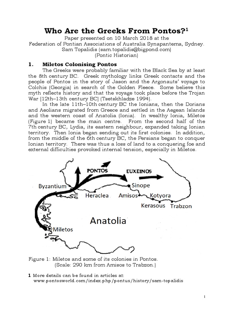 History of Pontic Greek Colonization | PDF | Anatolia | Achaemenid Empire