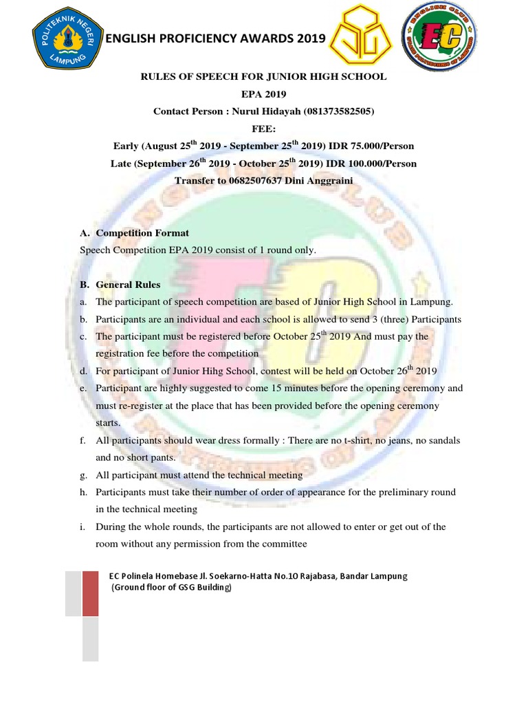 Speech Rules Epa 2019 | PDF | Communication