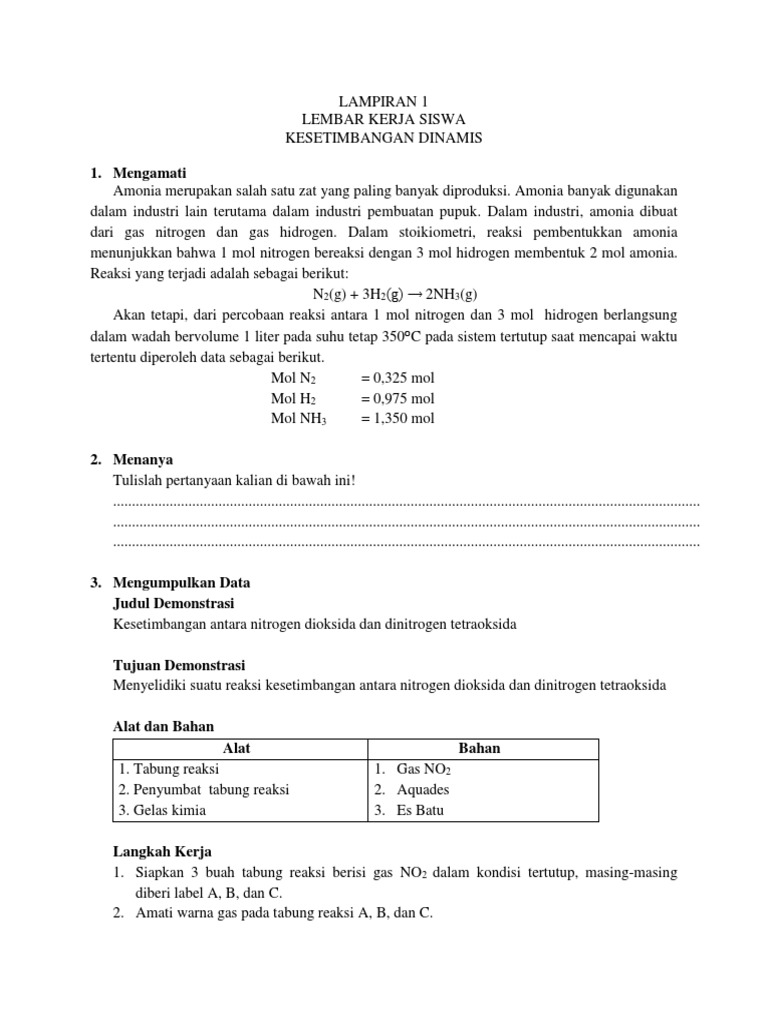 Dokumen - Tips - Lks Kesetimbangan Dinamis | PDF