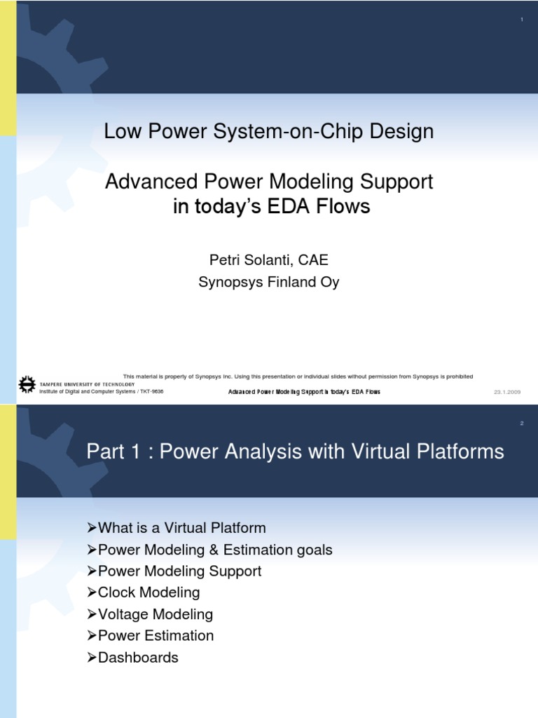 Low Power Upf And Vp Pdf System On A Chip Manufactured Goods 