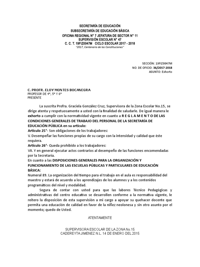 Exhorto | PDF | Maestros | Aprendizaje