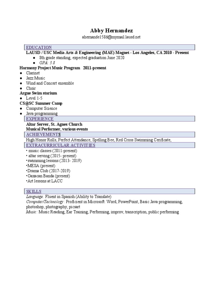 Sample Resume 2019 | PDF