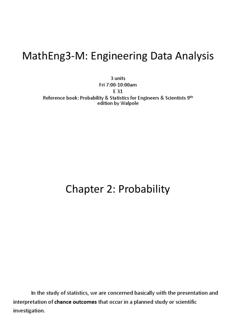 Chapter 2 Probability | PDF | Permutation | Statistics