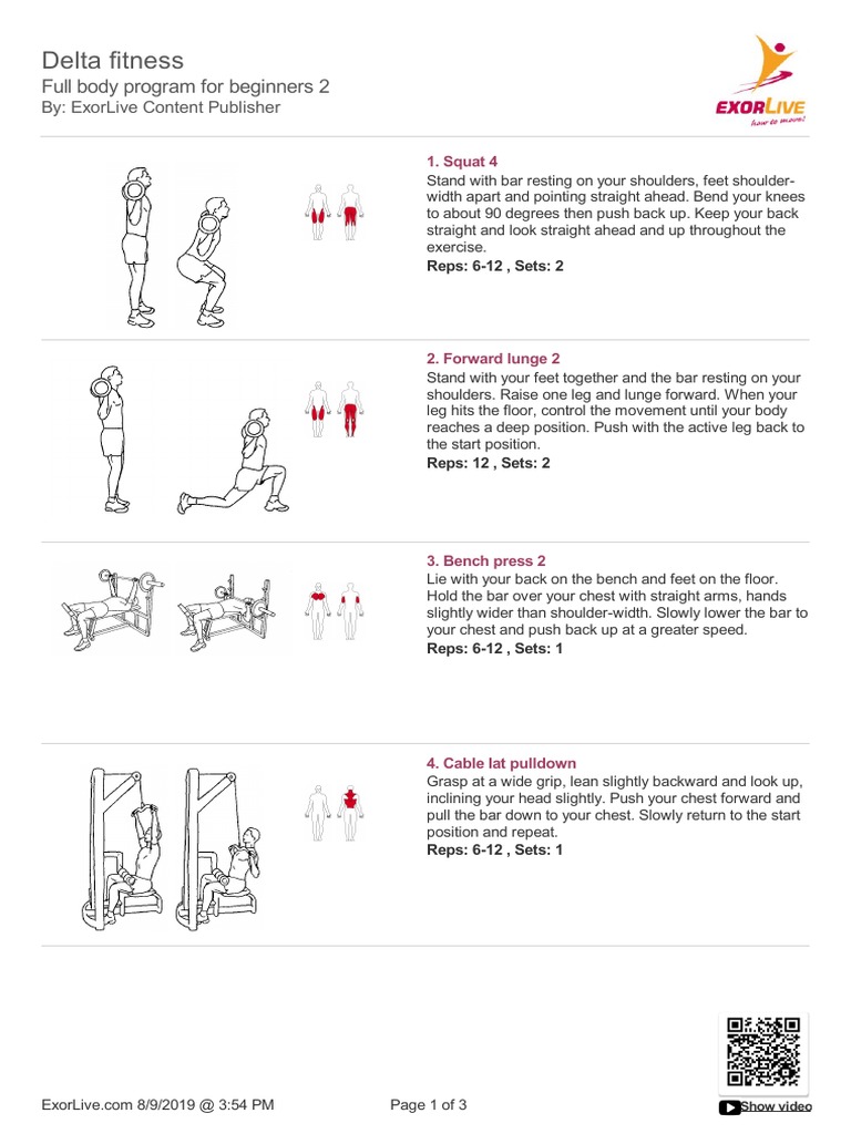 Full Body Program For Beginers 2 | PDF | Sports