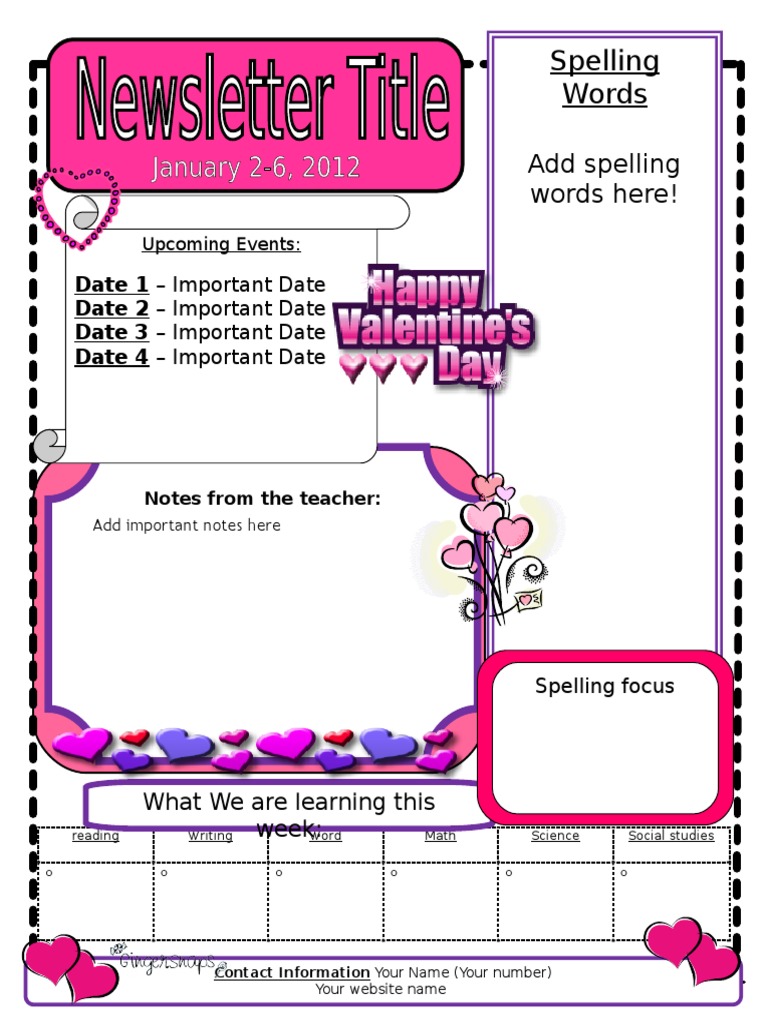 Valentine Newsletter | PDF