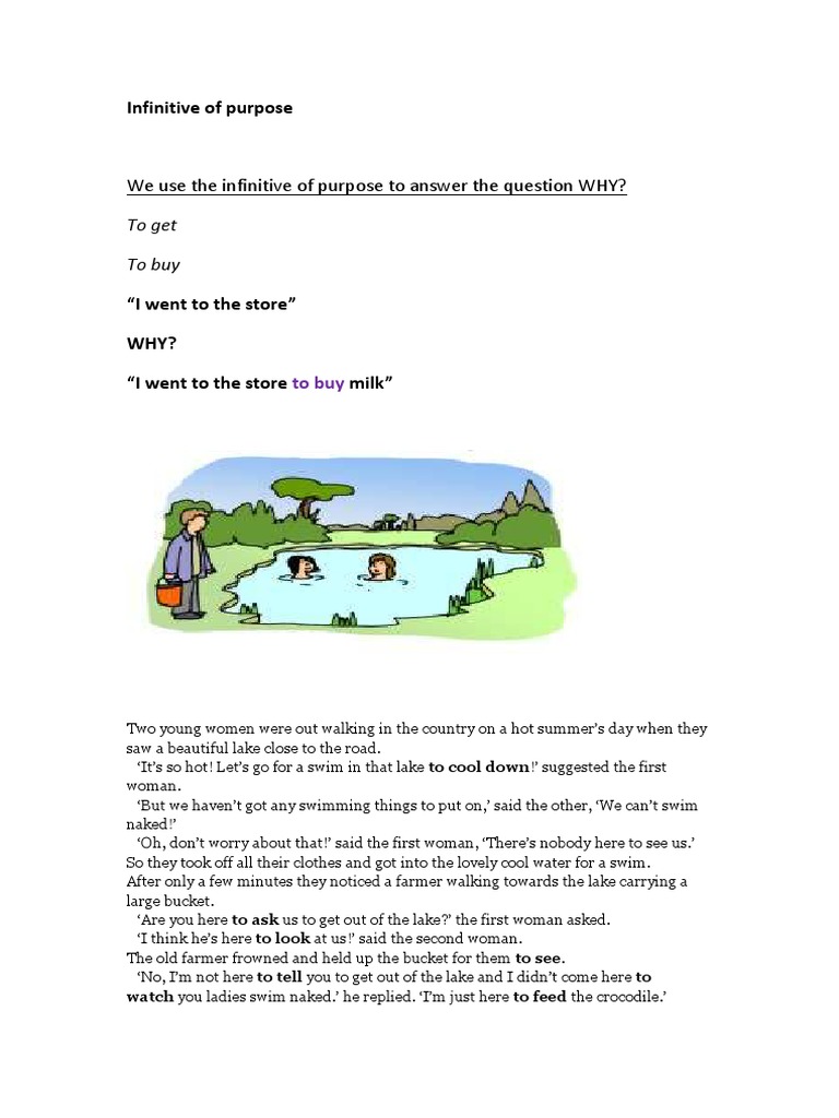 Infinitives of Purpose | PDF