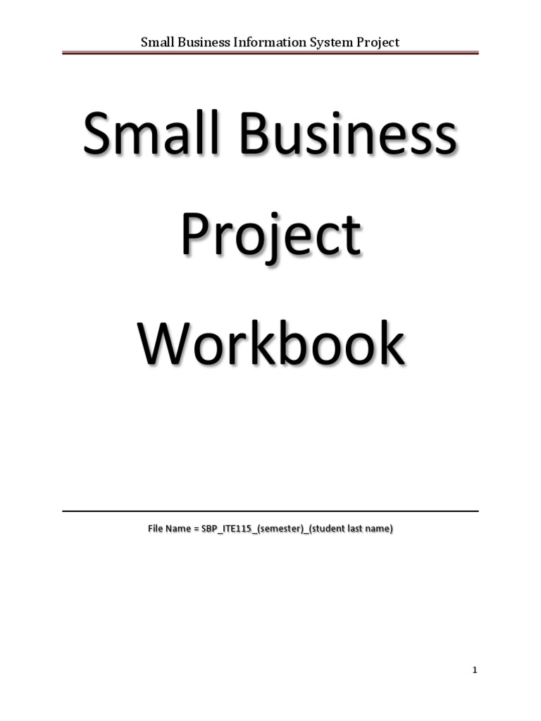 Small Business Project Workbook | PDF | Microsoft Excel | Application ...