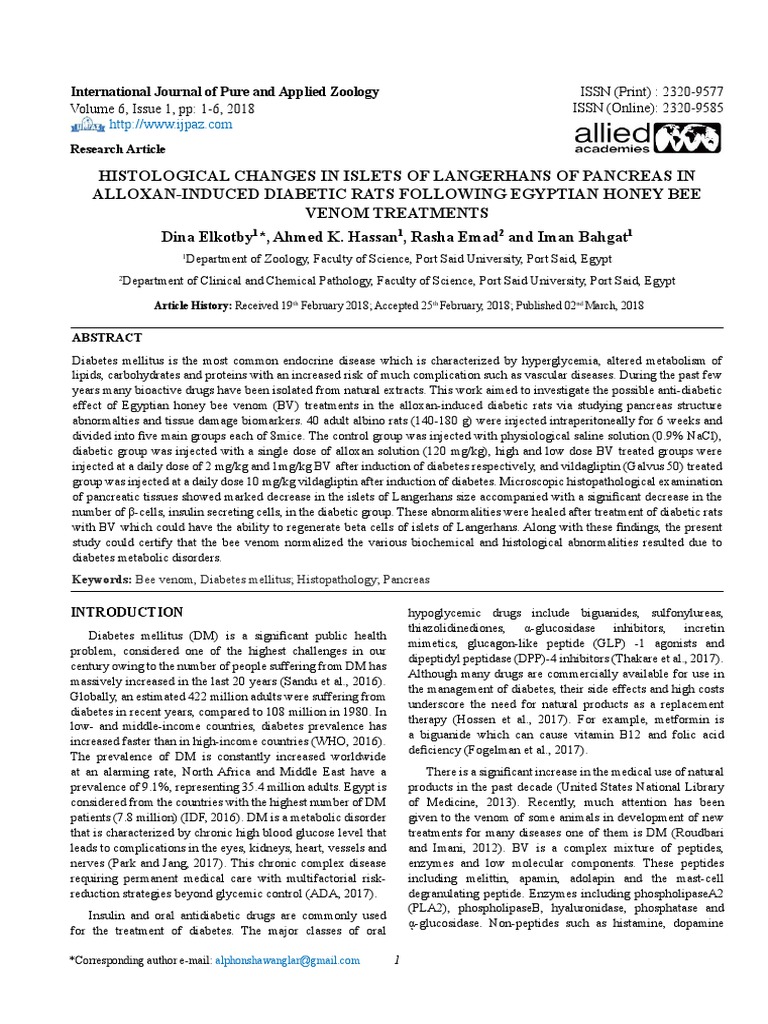 Histologi Aloxan | PDF | Pancreas | Diabetes Mellitus