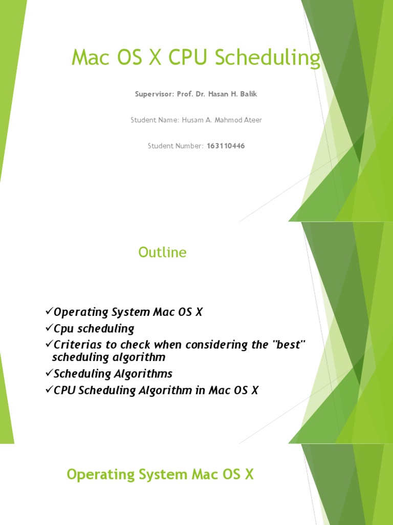 Mac OS X CPU Scheduling | PDF | Scheduling (Computing) | Operating System