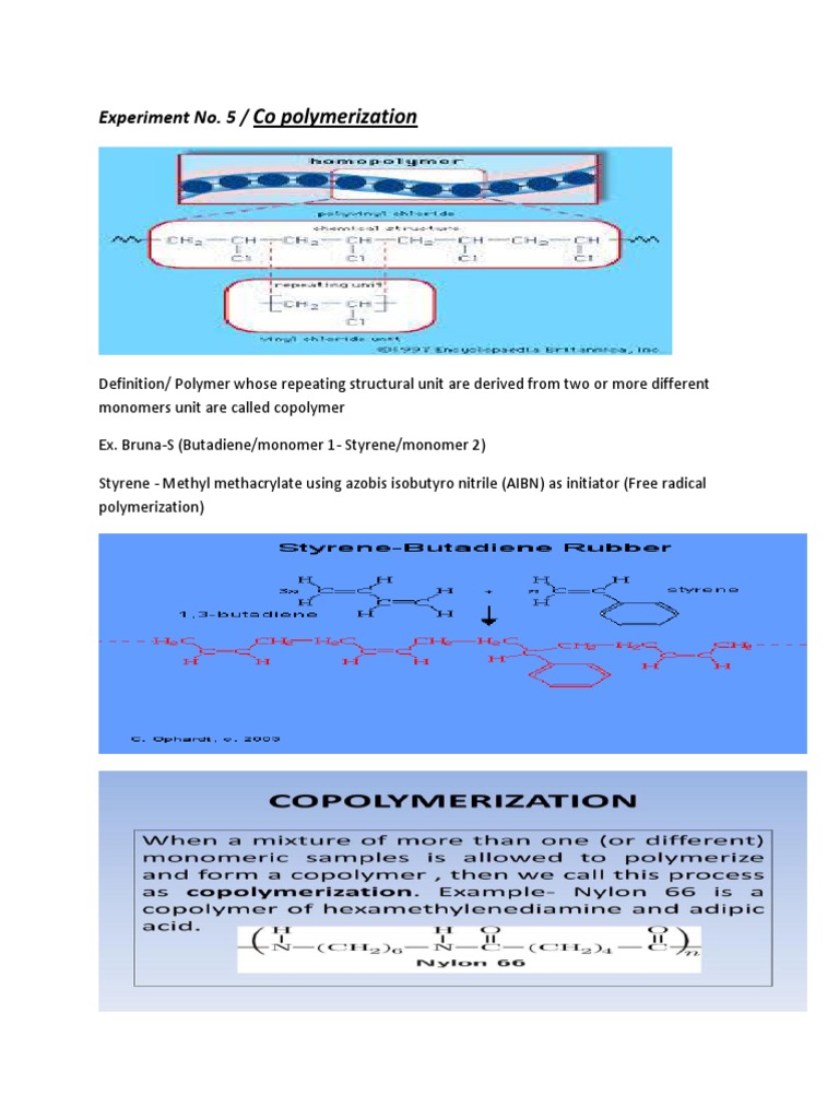 Synthesis of Styrene-Methyl Methacrylate Copolymer via Free Radical Polymerization | PDF