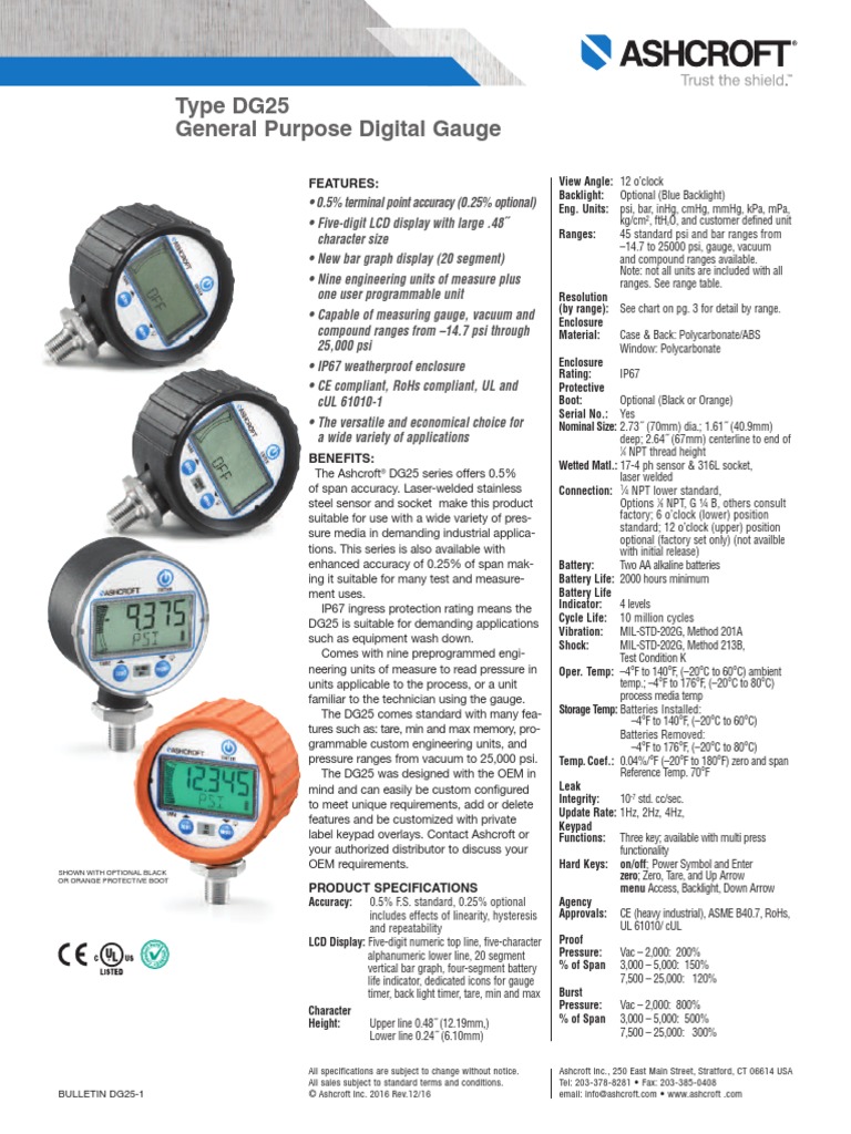 Datasheet dg25 Digitalgauge PDF | PDF | Nature
