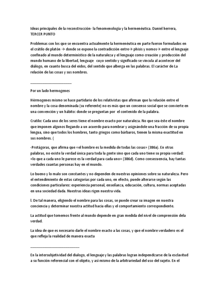 Ideas Principales de La Reconstrucción | PDF | Verdad | Empirismo