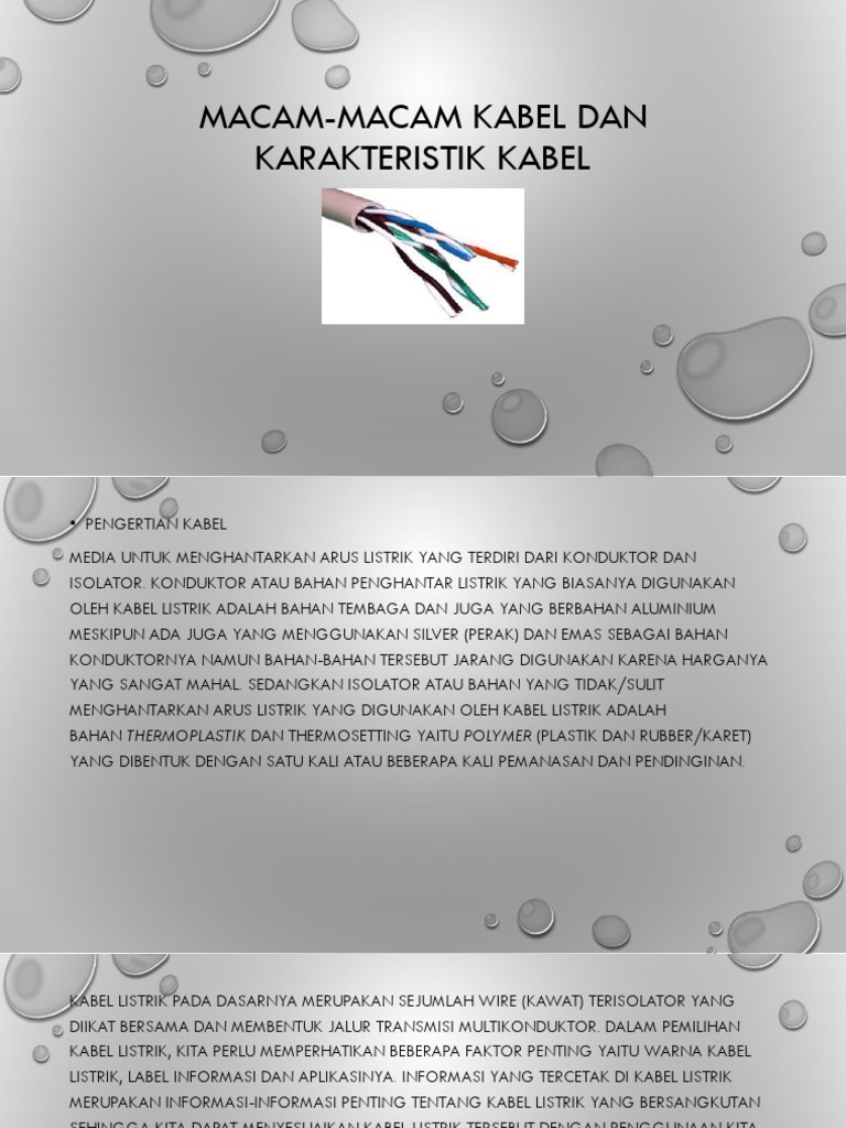 Jenis Kabel Listrik dan Fiber Optik | PDF
