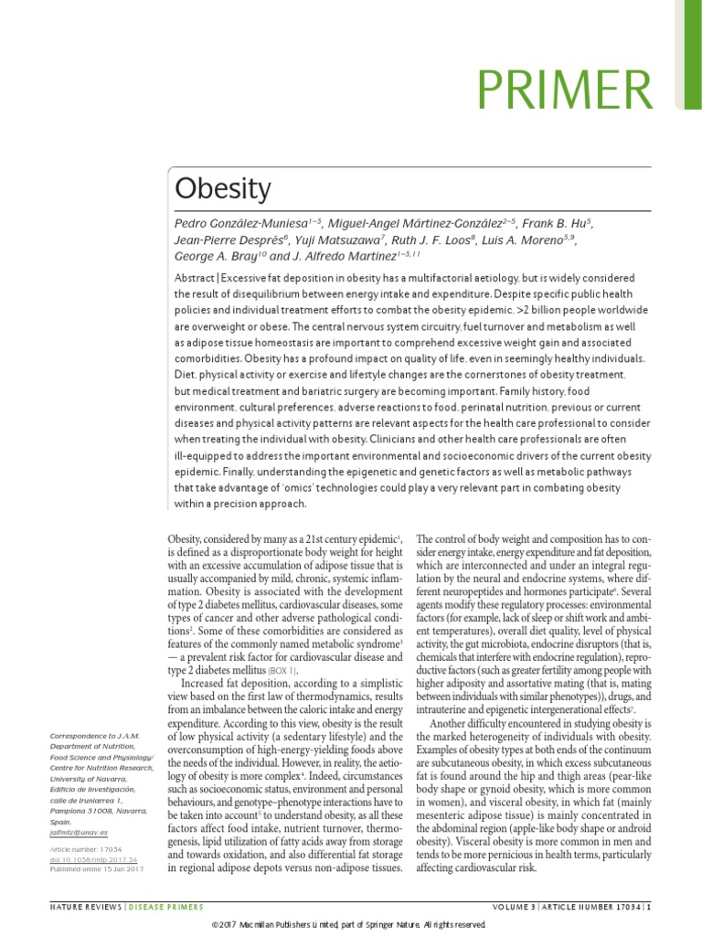 Primer: Obesity | PDF | Obesity | Body Mass Index