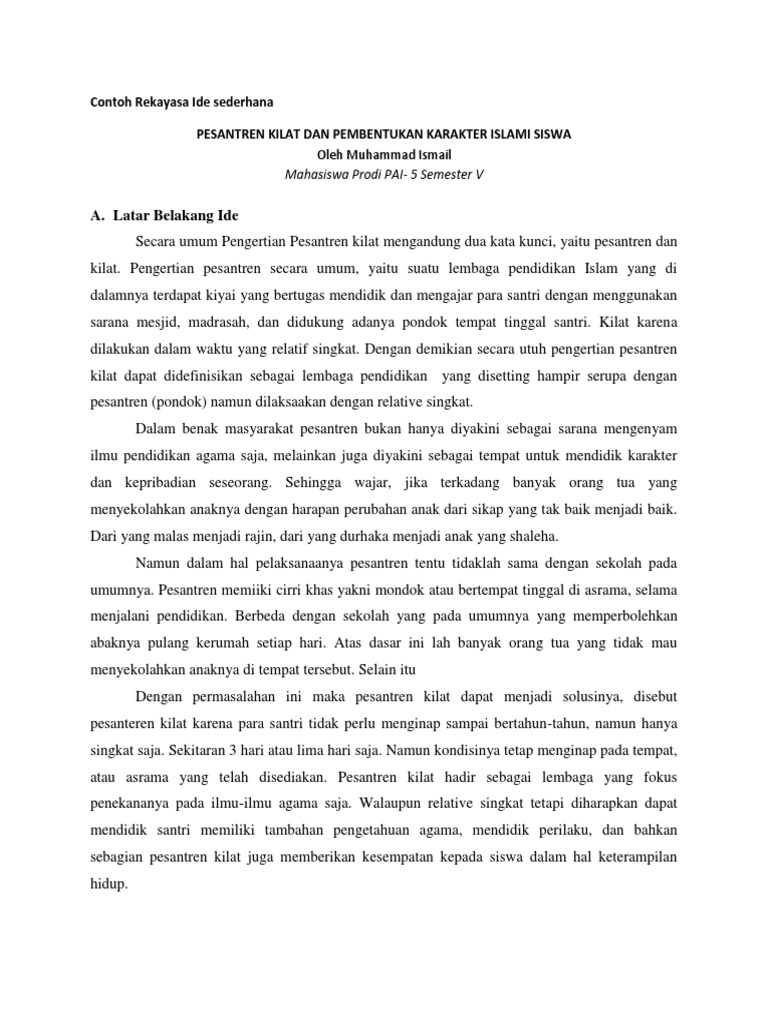 Contoh Rekayasa Ide Sederhana | PDF | Karier & Perkembangan