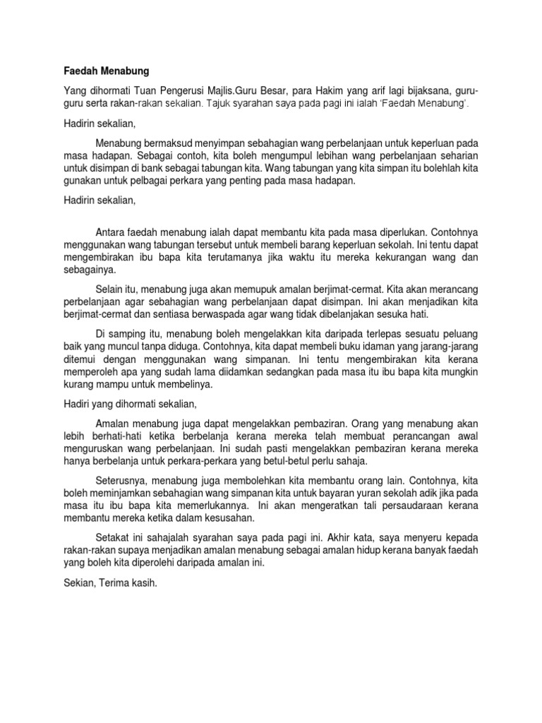 Contoh-Contoh Syarahan | PDF