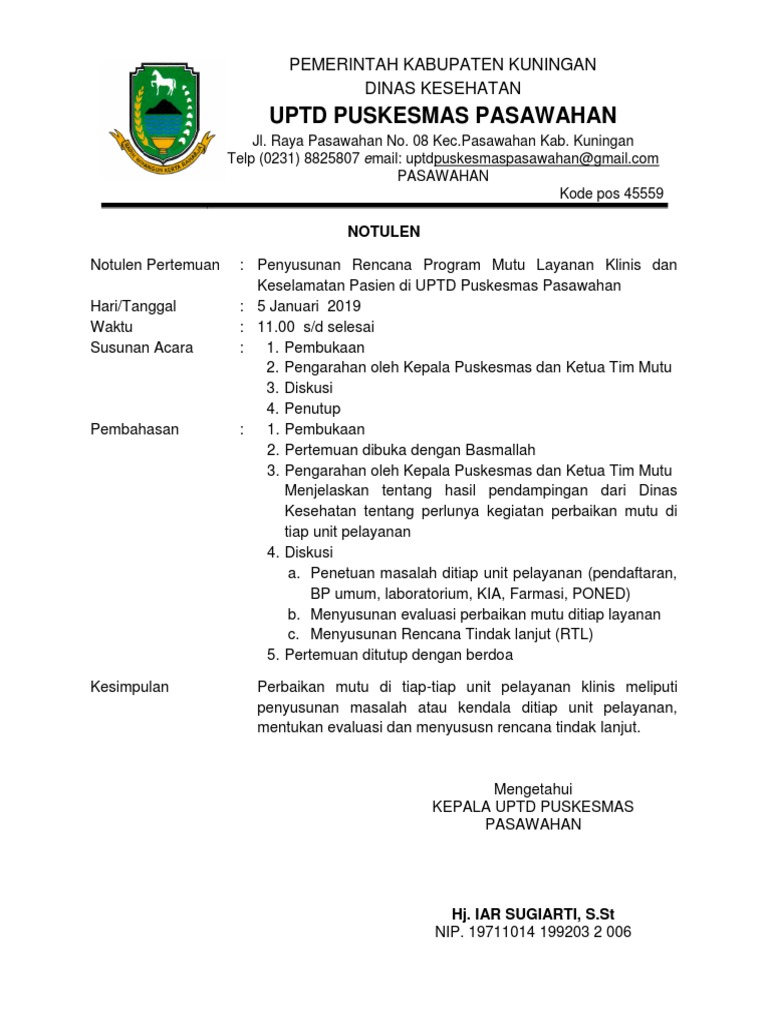 Notulen Pertemuan | PDF