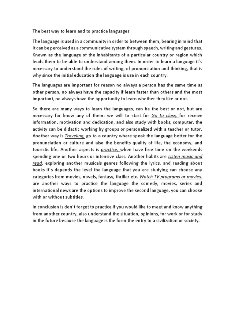 The Best Way To Learn English | PDF