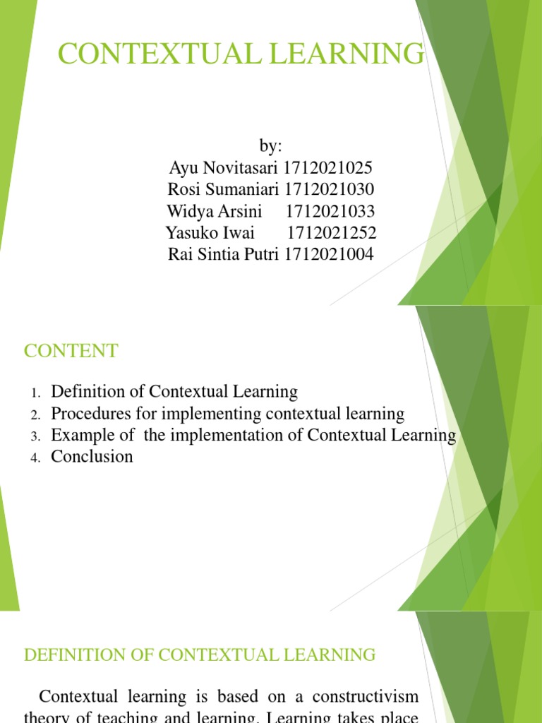 Contextual Learning | PDF
