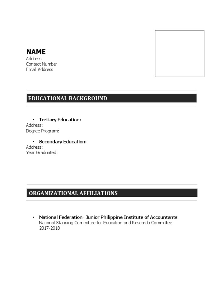 CV Pro Forma Template for Accountants | PDF | Business | Finance ...
