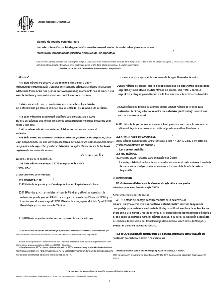 ASTM D5988 Traducido | PDF | Compost | Biodegradación