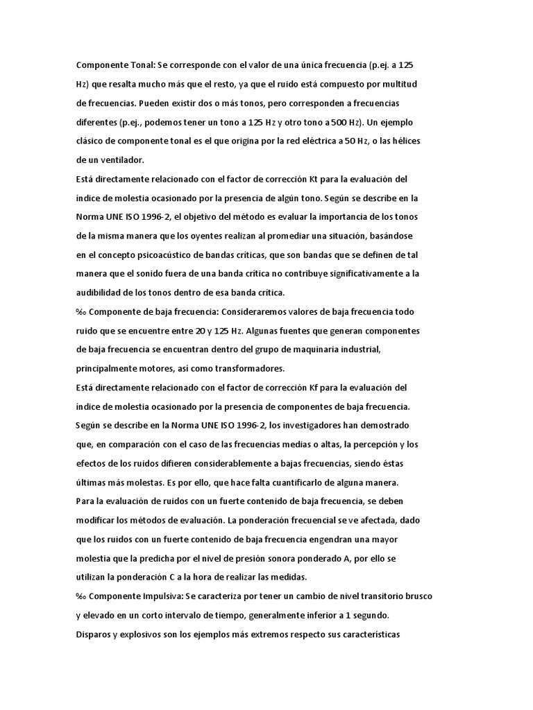 Evaluación de Ruido Tonal y Molestia | PDF | Densidad espectral ...
