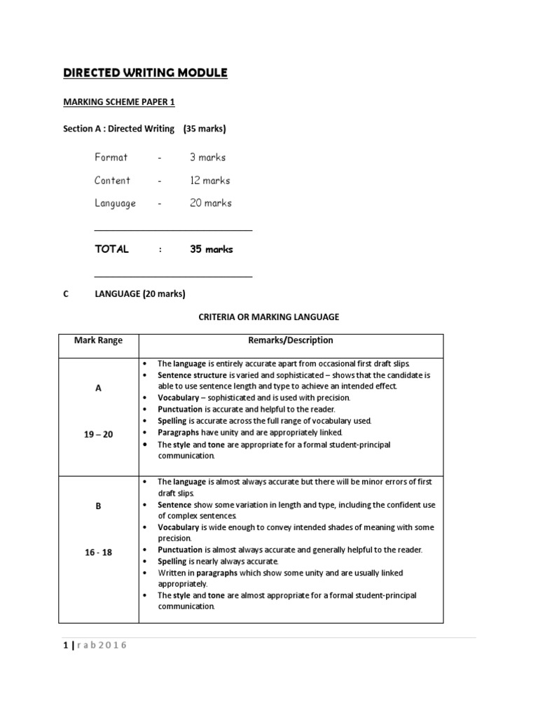 Directed Writing Module | PDF | Vocabulary | Punctuation