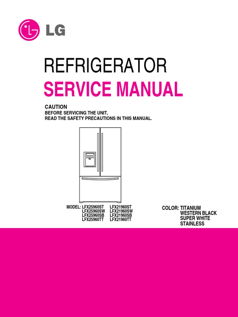 LG REfrigerator LFX2596 | PDF | Refrigerator | Door