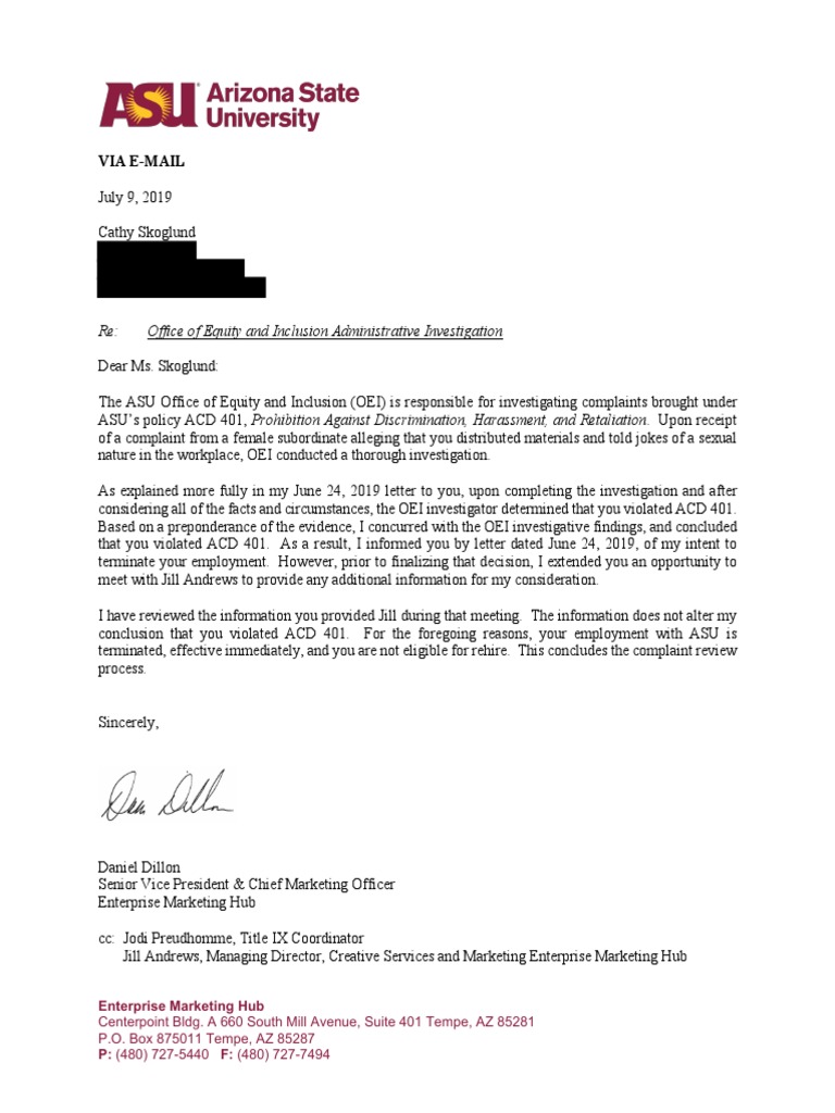 OEI-Cathy Skoglund Investigation-Final Determination Letter-Respondent ...